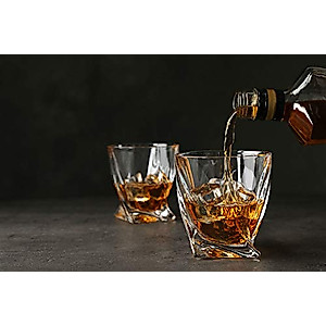 Whiskey Glasses set of 6 Crystal Old Fashioned Rock Glass Scotch Bourbon and Spirits 10 Ounce Liqueur Tumbler Thick Weighted