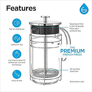 GROSCHE MADRID French Press Coffee and Tea Maker 1500 ml (51 fl oz)