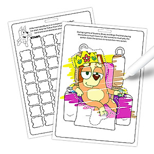 Disney Bluey Magic Ink Coloring Book Set Kids Toddlers - Bundle with 2 Bluey Imagine Ink Coloring Books with Invisible Ink Pens, Stickers and Door Hanger (Bluey Activity Set)