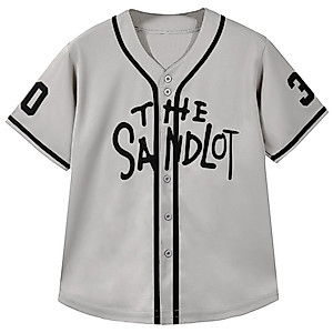 Youth Baseball Jersey #30 Stitched The Sandlot Benny The Jet Rodriguez Movie Kids Baseball Jersey Gift for kids XS-XL(Medium)