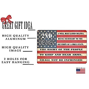 Rogue River Tactical USA American Flag Metal Tin Sign Wall Decor Man Cave Bar US 2nd Second Amendment Pro Gun