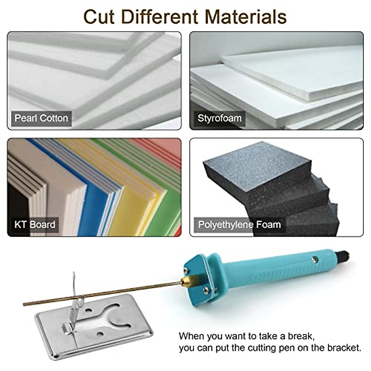 Foam Cutter Electric Hot Wire Cutter Pen 10CM Foam Board Cutter with Stand 18W Hot Knife Styrofoam Cutting Pen with Apaptor Foam Cutting Tool for Styrofoam Foam Cutting,Arts,Handcraft