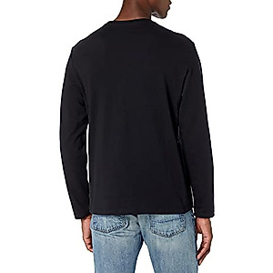 Amazon Essentials Men's Regular-Fit Crewneck T-Shirts, Long-Sleeve, Black, Size Large, No Pocket