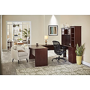 Realspace® Broadstreet 65"W U-Shaped Executive Desk, Cherry