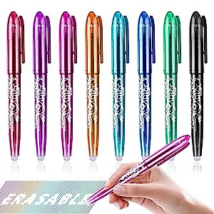 Hirsrian Erasable Pens, Erasable Gel Ink Colors Pen, 0.5mm Fine Point Ballpoint Pens Quick-drying Gel Erasable Pen for Adults Kids Students School Office Stationary Supplies Gifts