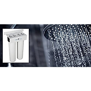 Home Master Whole House Three Stage Water Filtration System with Fine Sediment, Iron and Carbon, Blue