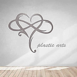 Infinity Heart Metal Wall Decor, Unique Infinity Heart Wall Decor Love Sign Plaque Steel Art Geometric Bedroom Ornaments Cut Out for Home, Wedding Decor (15.7x13.7in, Silver)