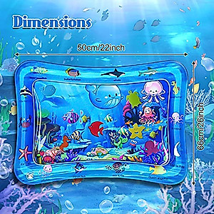 Baby Water Play Mat Water pad Can Be Used All Seasons for Infants Toddlers Early Development Activities Inflatable Tummy Time Water Mat for 3-48 Months Baby Toys Play mat for Baby's Stimulation Growth