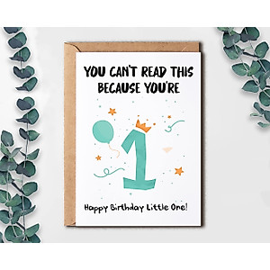 You Can't Read This Because You're - Happy Birthday Card For Kids - First Birthday Gifts - His And Her First Birthday Cards