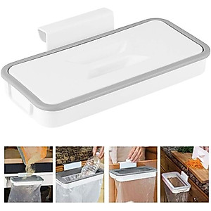 Hanging Trash Bag Holder,Hanging Trash Bag Rack,Garbage Waste Holder with Lid for Kitchen Closet Cupboard Accessory
