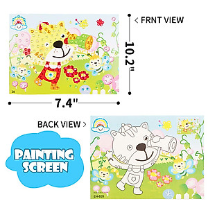 10 Pcs Kids Arts and Crafts Kits-Crystal Mosaic Sticker Painting Learning Education Toys for Toddler Kids, Early Learning Games Handmade Art Kit for Preschool Toddlers Boys Girls.