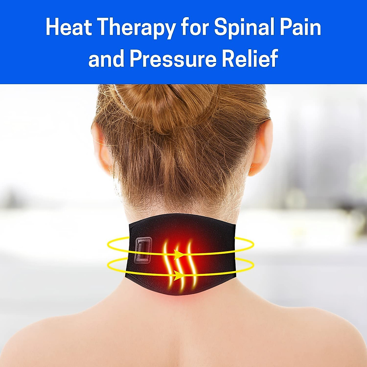 Heated Neck Wrap, Neck Support for Pain Relief, Neck Heating Pad for Neck Pain and Pressure Relief, Portable Household Warm Neck Brace