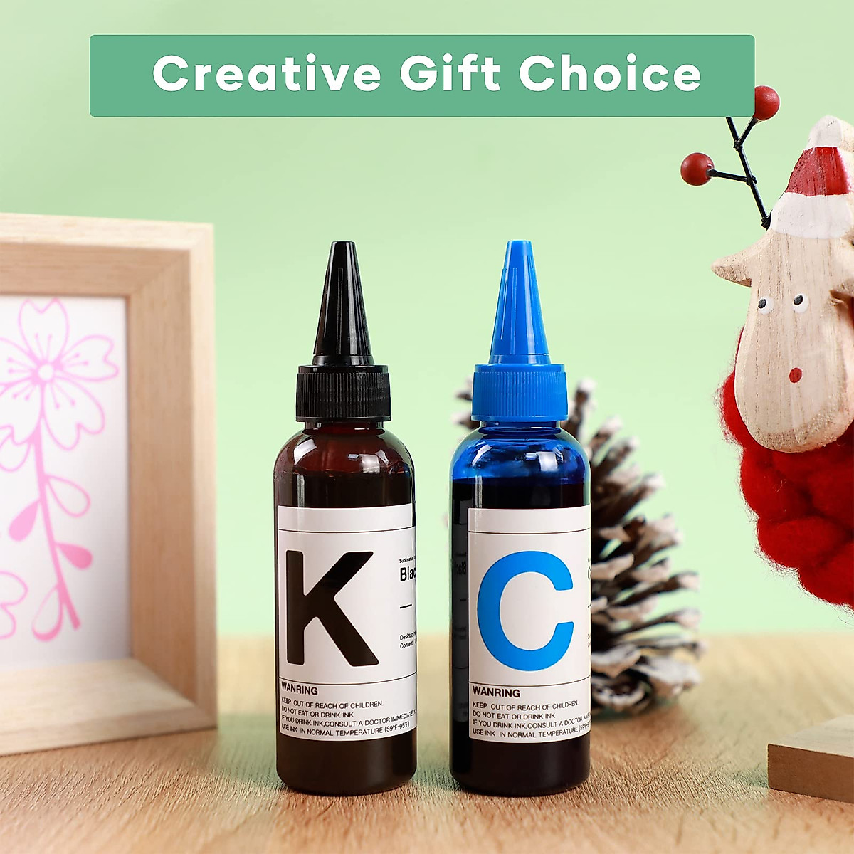 HTVRONT Sublimation Ink Refill 400ml - Compatible with Sublimation Printers ET 2803 2800 2720 4800 2850 2760 3760 WF 3820 4820 7710 7210 7720 XP15000 XP7100 C88