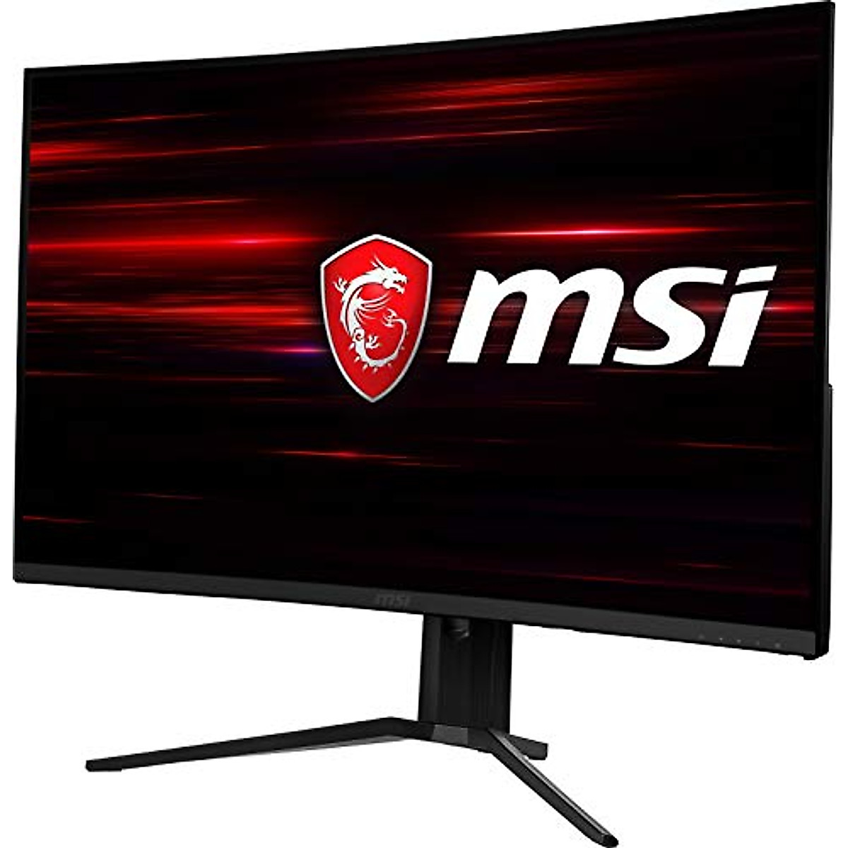 MSI 32" Full HD RGB LED Non-Glare Super Narrow Bezel 1ms 2560 x 1440 144Hz Refresh Rate Free Sync Height Adjustable Curved Gaming Monitor (Optix MAG321CQR),Black