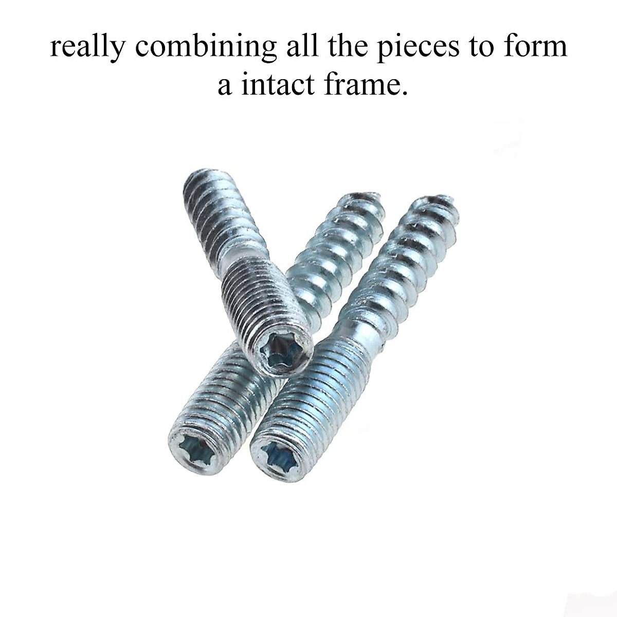 Yadaland M8x50mm Length Hanger Bolts with Slots Inserted Easily Convenient Adjust Sturdy Connection Double Headed Self Tapping Screw Carbon Steel 7 PCS for Furniture Frame Raise up Couch Legs