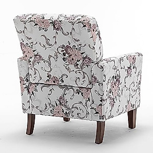 US Pride Modern Accent Armchair for Office and Living Room Decor with Birch Wood Frame and Microfiber Upholstery, Easily Assembled Arm Chair with Removable Cushions, 06 Printed Fabric