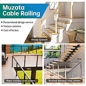 Muzata 20Pack 1/8" Swage Lag Screws Left & Right Cable Railing Hardware Kit Handed Thread for Wood Post T316 Stainless Steel Stair Deck WoodBudget System 10 Pairs CK17