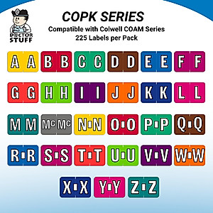 Doctor Stuff - File Folder Labels, Alphabet Letter O, Colwell Jewel Tone - COAM Series Compatible Alpha Stickers, Ruby, 1" x 1-1/2", 225 Labels per Package