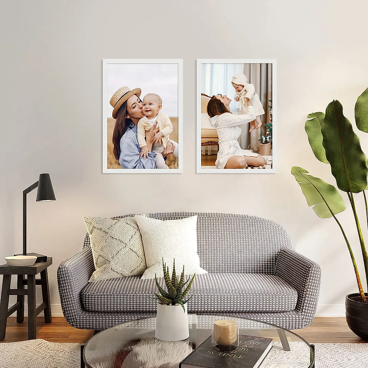 QTART 16 x 20 Poster Frame White Solid Wood 16x20 Frame, Wall Mounting Puzzle Frame 16x20 Without Mat for Home Decoration, 3 Pack