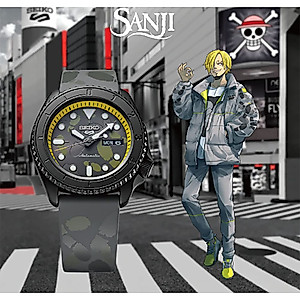Seiko 5 Sports Automatic Limited Edition One Piece Vinsmoke Sanji Silicone Band Watch SRPH69