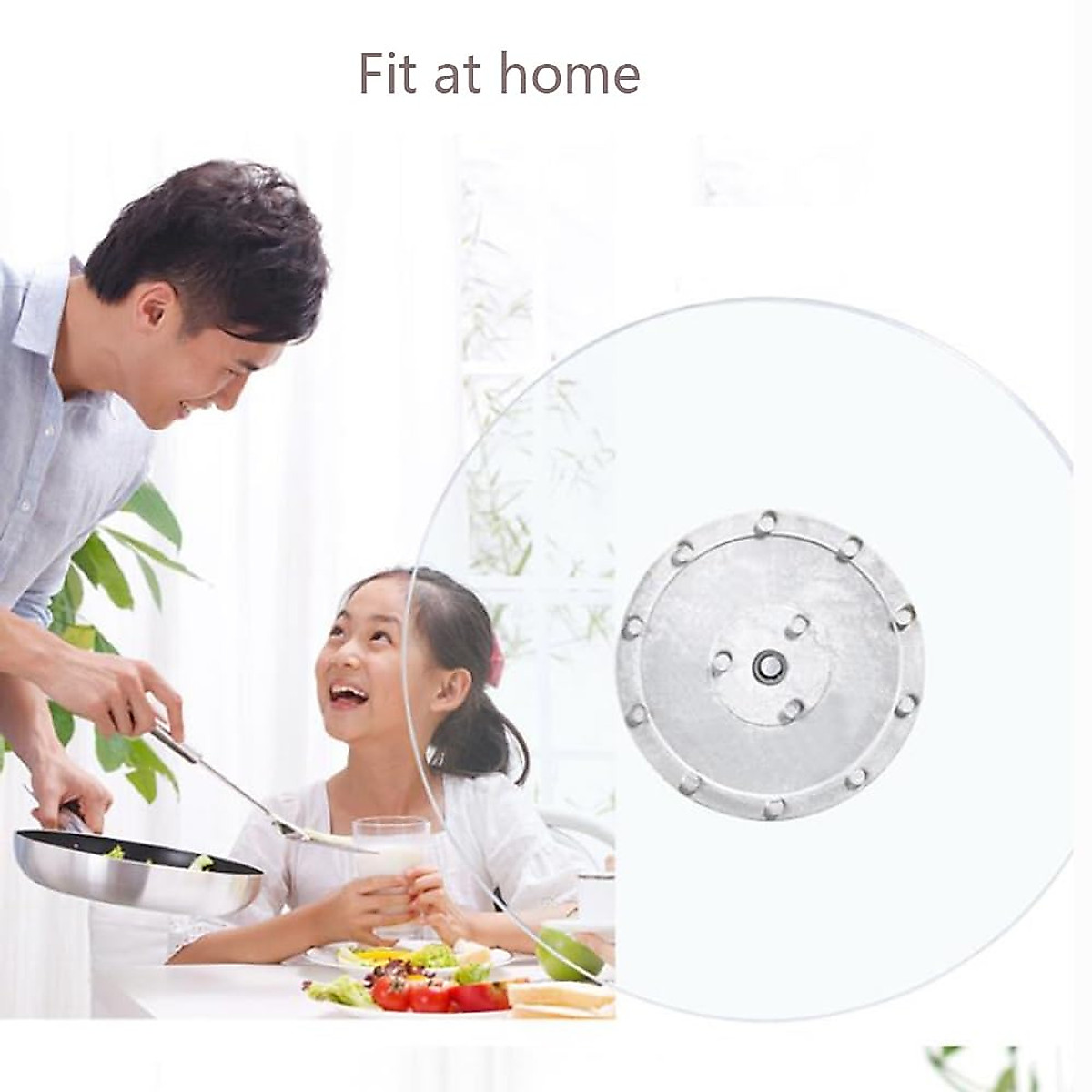 EMENAR Glass Lazy Susan Turntable 40in, Rotating Dining Table Service Tray For Food Delivery, Thickness 10mm - Hotel Restaurant Decor (Size : 90cm/36in)