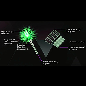 DEEPOWER Universal Fit Nock Automatically LED Lighted Nock fits G, X, and S Series Arrows with 4.2mm/.165 Inside Diameter, Including 0.204, 0.244 LED Archery Nock (Green)