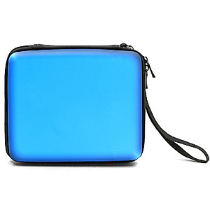 ADVcer 2DS Case, EVA Waterproof Hard Shield Protective Carrying Case with Hand Wrist Strap and Double Zipper Compatible with Nintendo 2DS (Blue)