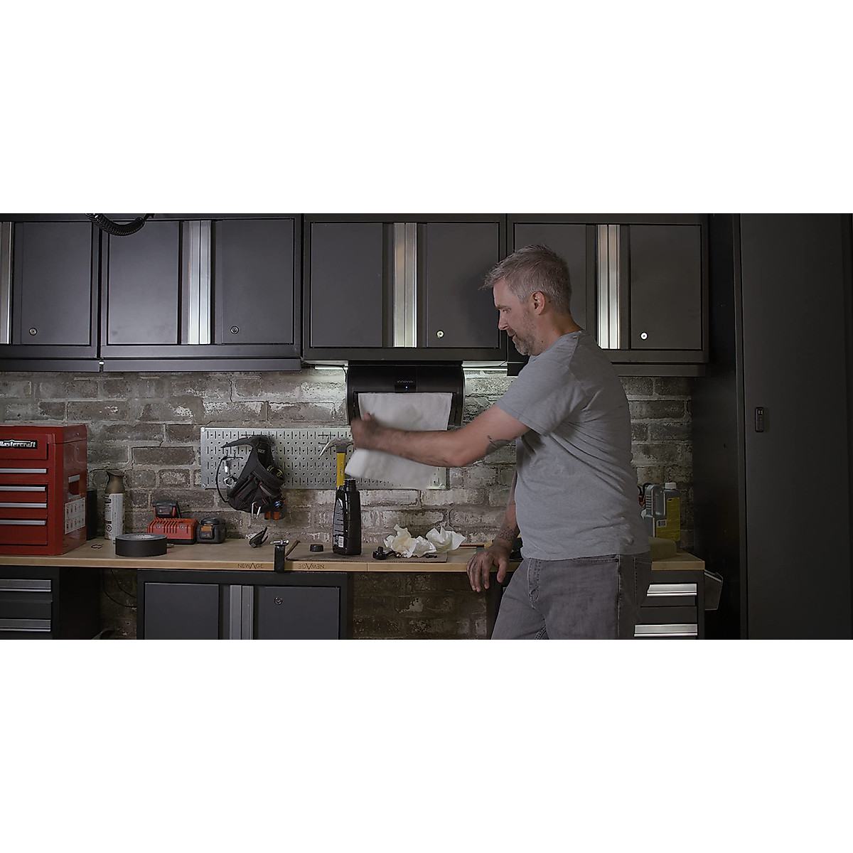 Innovia Automatic Paper Towel Dispenser. Touchless Technology. Works with Most Paper Towel Brands and Sizes. Dispenses The Number of Sheets You Need. Grey, Under Cabinet Mounted.