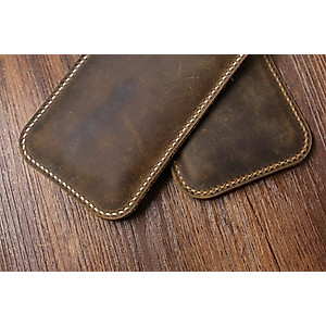 Distressed Brown leather iPhone 11 Pro Max sleeve/iPhone 6 7 8 plus case sleeve/iPhone X XR XS Max sleeve pouch - IP005S