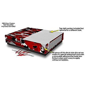 WraptorSkinz Decal Vinyl Skin Wrap Compatible with Xbox One S Console and Controllers - WraptorCamo Digital Camo Red