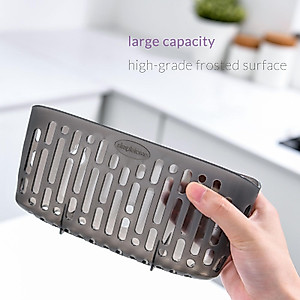 simpletome Sink Caddy Basket, Sinkware Organizer, 3X Strong Suction Cups Or Countertop, Translucent Grey