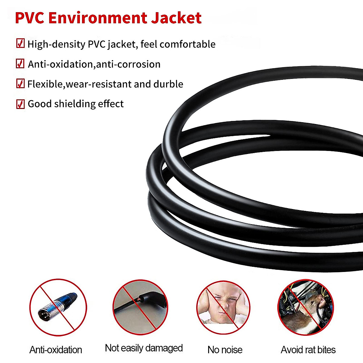 VANDESAIL XLR Cable, 3ft 2 Pack Microphone Cable, XLR Male to Female Balanced Microphone Cord 3 pin, Short 3 Foot Mic Cords, XLR Audio Mic Extension Patch Cable 3 feet (3 Foot, Black)