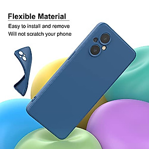 Foluu Silicone Case for OnePlus Nord N20 5G, Liquid Gel Rubber Case with Soft Microfiber Lining Cushion Slim Hard Shell Shockproof Protective Cover for OnePlus Nord N20 5G 2022 (Blue)