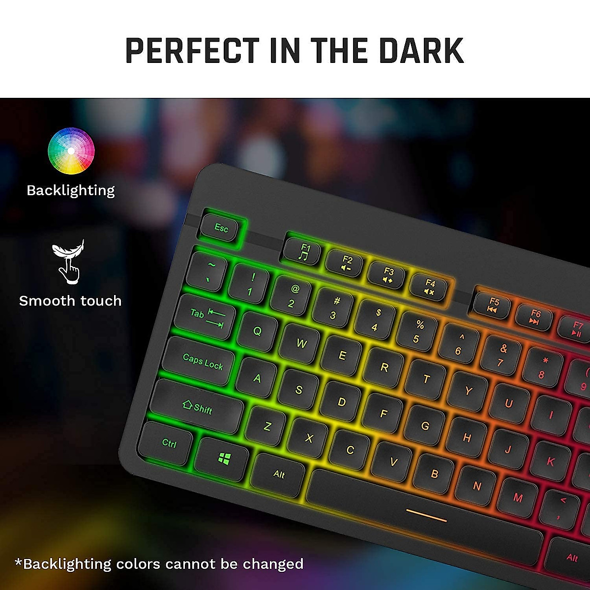 KLIM Wireless Bundle - RGB Mouse + Keyboard - Light v2 Wireless Gaming Keyboard + Blaze Wireless Gaming Mouse - Version New Version - Black