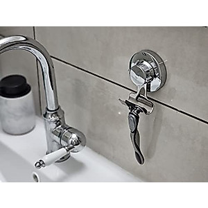 Suction Cup Hooks Razor Holder Powerful Vacuum Organizer for Towel, Razor, Coat, Bathrobe and Loofah 304 Stainless Steel Removable Hooks for Bathroom & Kitchen, Towel Hanger Storage (2 Pack)