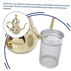SHOWERORO Arabic Coffee Pot Tea Kettle for Stovetop Whistling Teakettle Coffee Maker Pot Cold Wine Lemonade Decorations Hand Brewing Tea Pot Make Tea Dripping Water Turkey Stainless Steel