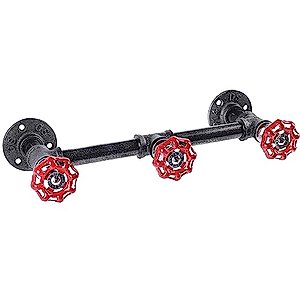 MENZOM Coat Rack Wall Mounted - 3 Hooks,Industrial Pipe Decor Single Coat Hook,Hooks for Hanging Heavy Duty,for Coat Hat Towel Purse Robes Mudroom Bathroom Entryway