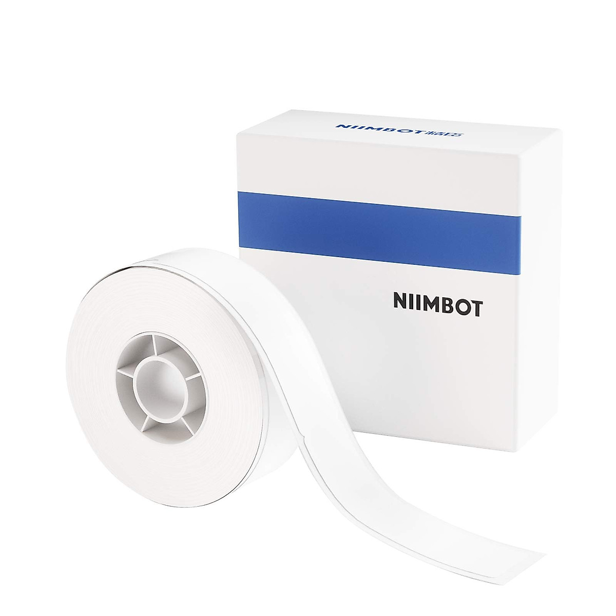 NIIMBOT Cable Label Maker Tape (0.49" x 4.29") Printer Sticker Paper with Self-Adhesive for D11/D110/D101 Label Maker,1 Roll of 65 (White)