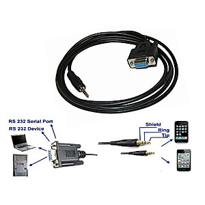 LIANSHU 5Pack DB9Pin Female to DC3.5mm Serial Cable-6 Feet Black (5Pack)