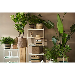 Room Copenhagen Vita 3-Piece Round Basket Set, Natural/Cream/Black