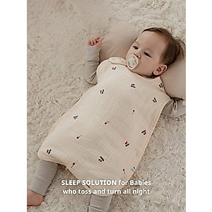 Konny Baby Sleep Sack - Wearable Blanket Sleeping Vest | 6-Layer Cotton Gauze Newborn Essentials Cloths | TOG 1.0 | 6 Months - 5T | (Navy Sparkle, Medium)