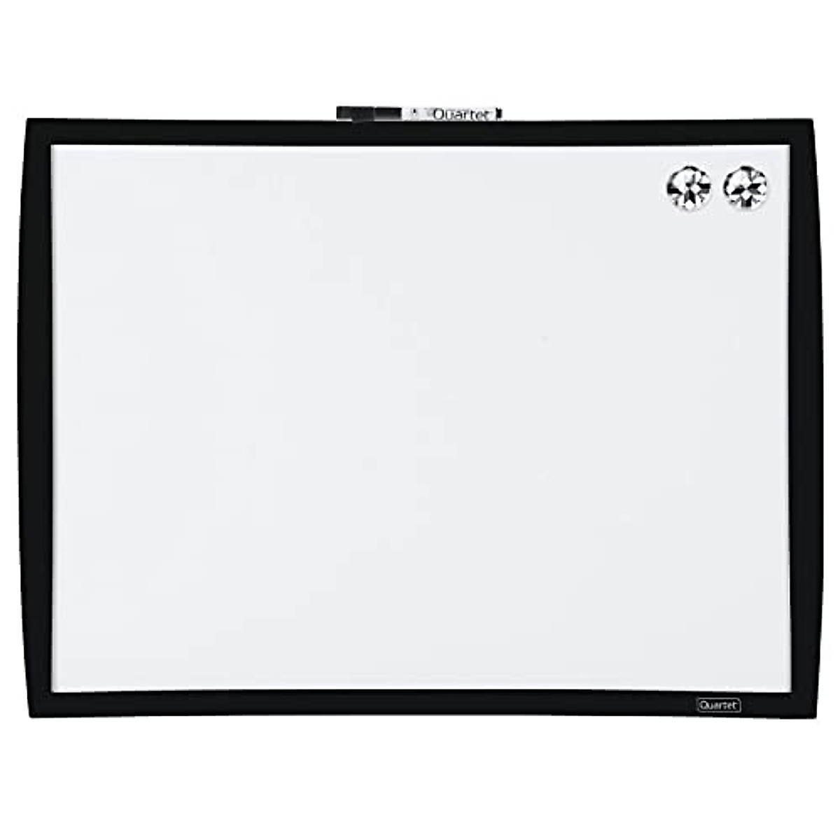 Quartet Magnetic Whiteboard, 17" x 23" Small White Board for Wall, Dry Erase Board for Kids, Perfect for Home Office & Home School Supplies, 1 Mini Dry Erase Marker, 2 Magnets, Black Frame (34608-BK)