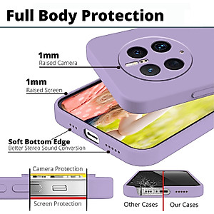 Wousunly Compatible with Huawei Mate 50 Pro Case Silicone Liquid Dark Green, Soft Smooth Touch Huawei Mate 50 Pro Phone Case Silicone Shockproof Thin Cover (Purple)