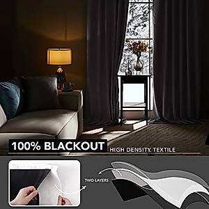 Deconovo White Curtains 84 Inches Long - Full Blackout Curtains for Bedroom, Soundproof White Curtains, Blackout Tab Top Window Curtains (52W x 84L Inch, Pure White, 2 Panels)