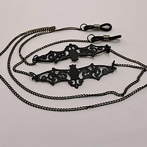 monochef Women Men Glasses Chains Sunglass Eyeglass Necklace Eyewear Reading Glasses Retainer Strap Holder lanyards Black Bat