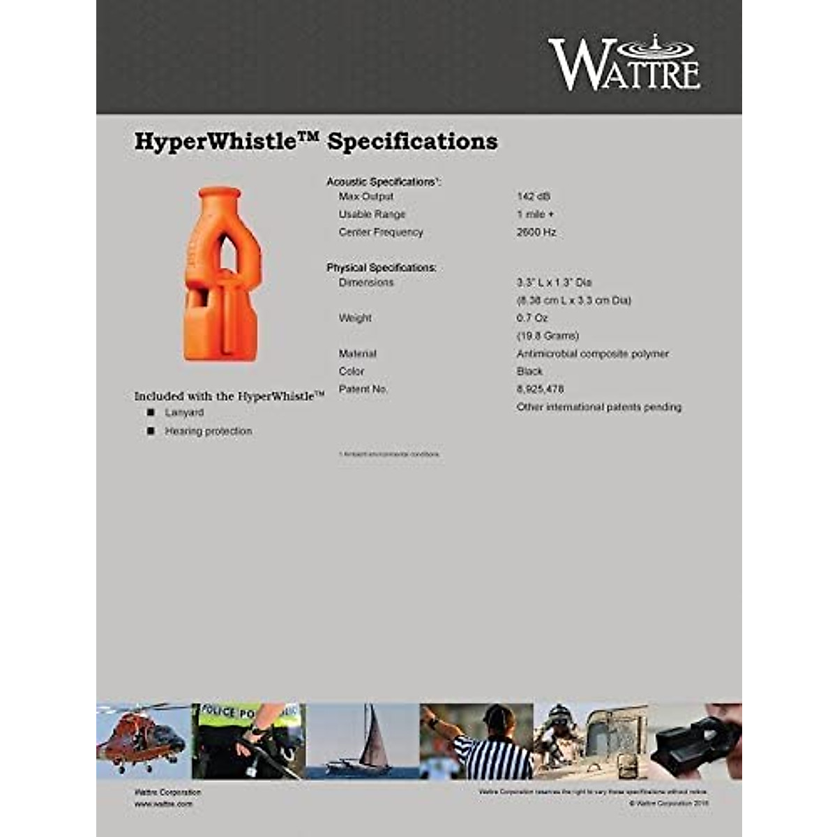 HyperWhistle The Original Worlds Loudest Whistle up to 142db Loud, Very Long Range, for Referee, Coaches, Instructors, Sports, Teachers, Life Guard, Self Defense, Survival, Emergency uses (Black)