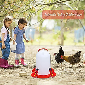 10pcs Chicken Waterer - Poultry Waterer Chicken Water Cups Automatic Nipple Cup Kit for Chicken Quail Drinker