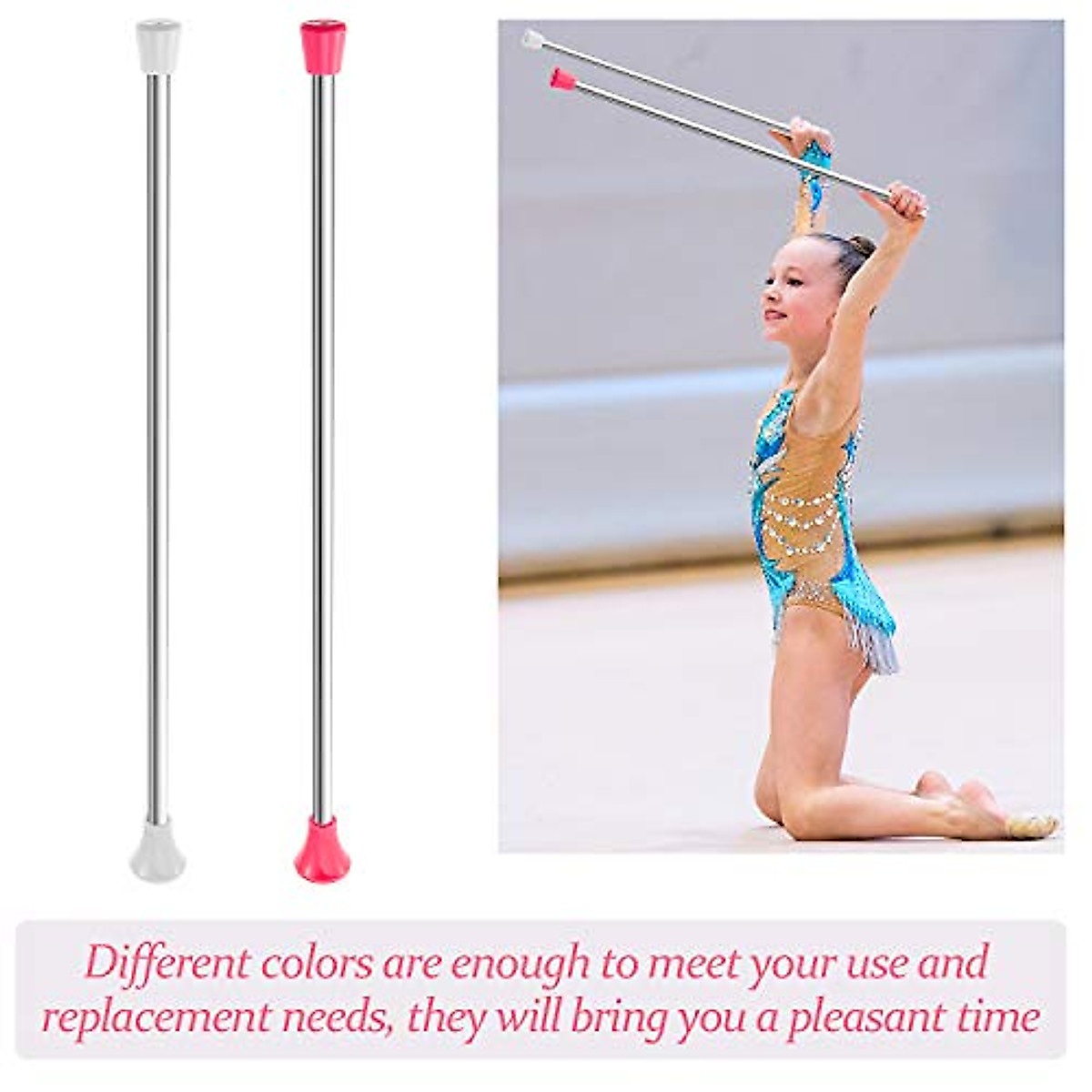 2 Pieces Twirling Batons Unisex Kids' Gymnastics Twirling Baton Dance Baton for Talent Shows, Artistic Dancing, Baton Twirling, Pink, White