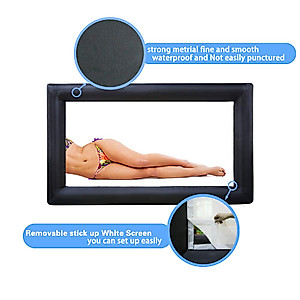 Yimukaka 25Ft Inflatable Movie Screen with Stand for Outside-Support Rear Projection-Stable Outdoor Frame-Outdoor Movie Screen Use in Combination with Projector and Speaker