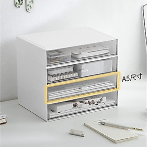 kulusion Desk Organizer with Storage Drawers Stackable , Plastic, White Great for Office School Home - 1drawers (White)